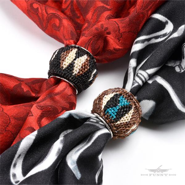 【メーカー名】Austin Accent（オースティン アクセント）【品名/品番】Scarf Slide Hitched w/ Pattern【素材】ホースヘア（馬の毛）【サイズ】W25mm×H20mm