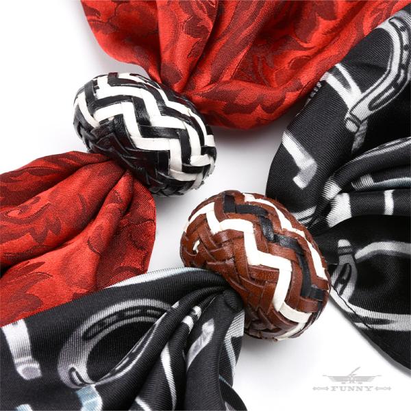 【メーカー名】Austin Accent（オースティン アクセント）【品名/品番】Scarf Slide Rawhide Ball【素材】生皮【サイズ】W38mm×H22mm