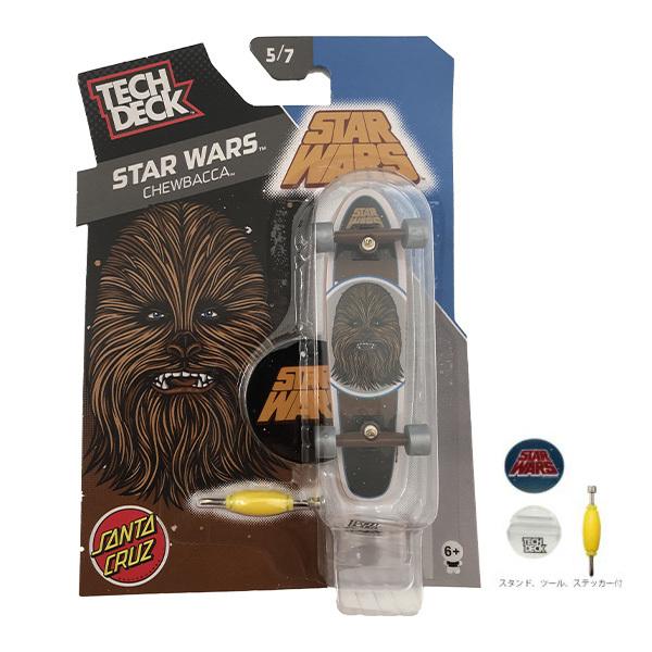指スケ　TECHDECK Fingerboard 96mmシリーズSANTA CRUZxSTAR WARSCHEW BACCAコンプリートデッキ、スタンド、ツール、ステッカー付■サイズ：96mm■素材：プラスチック■使用上の注意※対象年齢：...