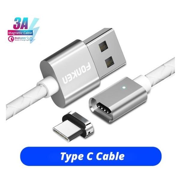 USB Type C 3Aの急速充電 に対応したマグネット充電ケーブル 2本セットです。スマホやタブレットに、このケーブルを近づけるだけで、カチッと接続！外すときも簡単に外せます。ケーブルに足を引っかけたときなど、ストレスがかかるとスマホや...