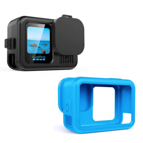 商品名：ゴープロカバー対応機種：GoPro HERO 13 Black●【シリコンケース】カラー：ブラック、ブルー素材：シリコン※高弾性のシリコンで作られて、落下や衝撃などを吸収し、ゴープロを有効に保護できます。