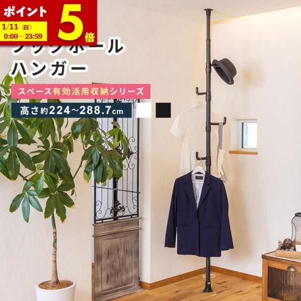 ■サイズ支柱3本連結時:幅31.5(最大) x 奥行18〜31.5 x高さ224〜288.7cm支柱2本連結時:幅31.5(最大) x 奥行18〜31.5 x高さ161.8〜226.5cm■耐荷重フック1本:5kg■梱包サイズ[1梱包]幅1...