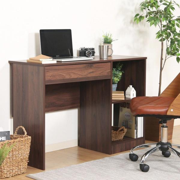 ▼１日２回のタイムセールやってます！▼ 【13時〜16時＆21時〜25時】にお得なセール価格で販売中します！＝＝＝＝＝＝＝＝＝＝＝＝＝＝＝＝＝＝＝＝＝＝＝＝＝110×40×74.5cm ミディアムブラウン ワークデスク おしゃれ 工具不要 ...