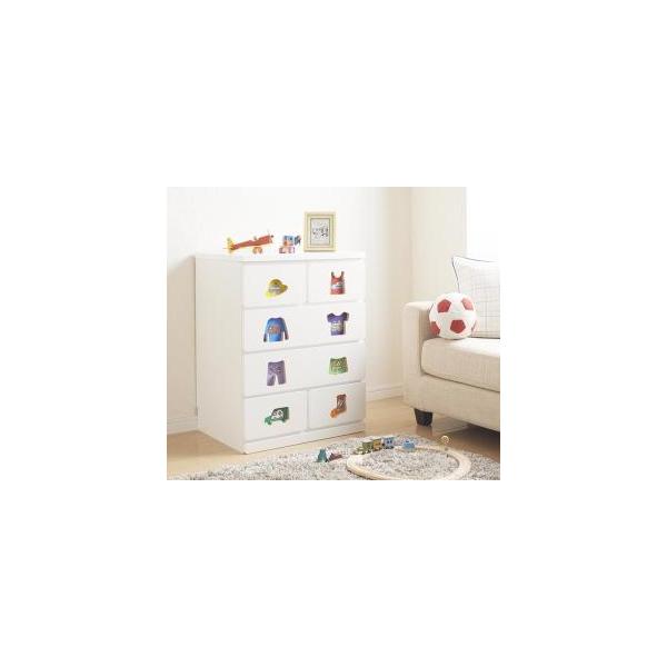 男の子向け 白 子供服 収納 子供部屋 6杯タイプ タンス ホワイト 知育