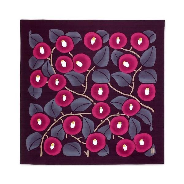 【竹久夢二 シリーズ】大正ロマンを代表する美人画で有名な竹久夢二のつばき絵柄を、綿風呂敷の代表素材であるシャンタンで染め上げました。 洗えて、重い荷物も安心して包める丈夫さがあり、綿素材の中で現在もっとも人気の素材、シャンタン。 使い込むほ...