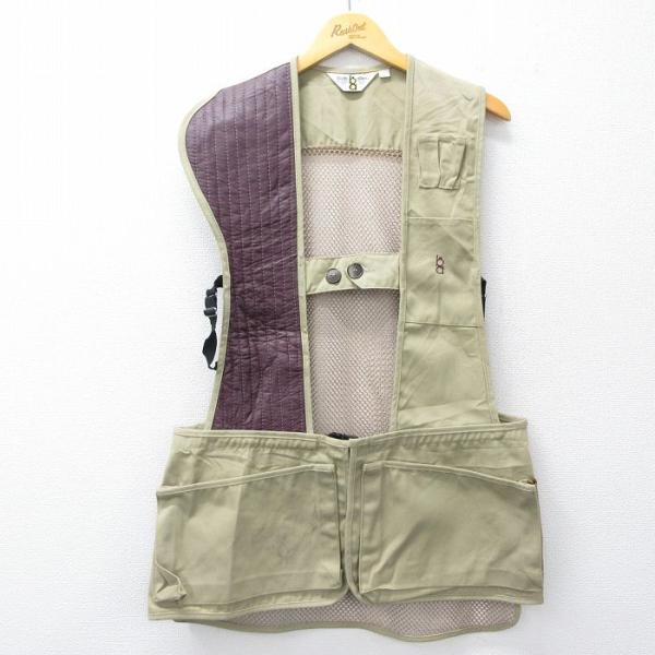 【商品番号】　co25100896【商品名】　M★古着 bob allen ハンティング ベスト メンズ 80年代 80s メッシュ地 USA製 薄ベージュ【メンズ参考サイズ】　M【表記サイズ】　L【実寸サイズ】　着丈（肩から裾）77cm　...