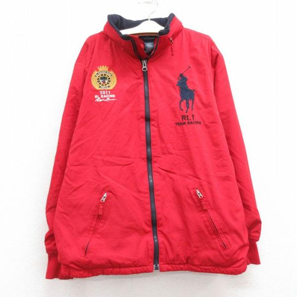 【商品番号】　lba24111568【商品名】　古着 ラルフローレン 長袖 ブランド ジャケット キッズ ボーイズ 子供服 ビッグポニー レーシング 刺繍 赤他【表記サイズ】　なし【実寸サイズ】　着丈（肩から裾）60cm　着幅（脇から脇）5...