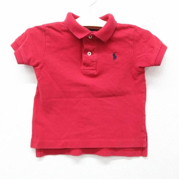 【商品番号】　lba25051643【商品名】　古着 ラルフローレン 半袖 ブランド ポロ シャツ キッズ ボーイズ 子供服 90年代 90s ワンポイントロゴ 鹿の子 コットン 赤【表記サイズ】　12M【実寸サイズ】　着丈（肩から裾）31...