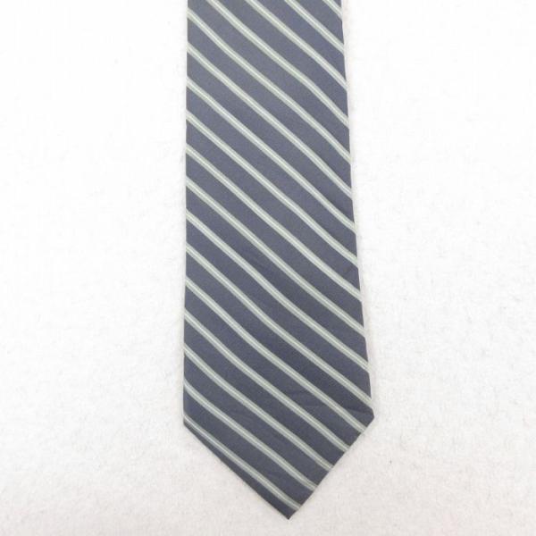 【商品番号】　nec25070252【商品名】　中古 ペリーエリス ネクタイ 90年代 90s シルク USA製 グレー ボーダー【実寸サイズ】　総丈144cm　幅（大剣先）10cm【素材】　シルク100％【程度】　A【コンディション】　全...