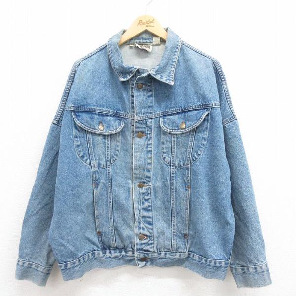 【商品番号】　orde25073163【商品名】　L★古着 FORENZA 長袖 ジージャン メンズ 90年代 90s コットン イタリア製 紺 デニム【spe】【メンズ参考サイズ】　L【表記サイズ】　M【実寸サイズ】　着丈（肩から裾）65...