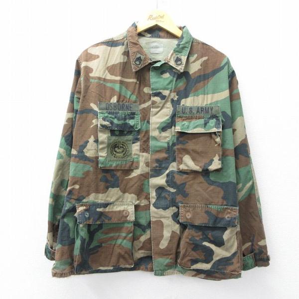 【表記サイズ】　なし【実寸サイズ】　着丈（肩から裾）69cm　着幅（脇から脇）58cm　肩幅46cm　肩袖丈（肩から袖先）58cm　脇袖丈（脇から袖先）53cm【素材】　コットン【程度】　B【コンディション】　汚れ、すれ【仕入先】　アメリカ...