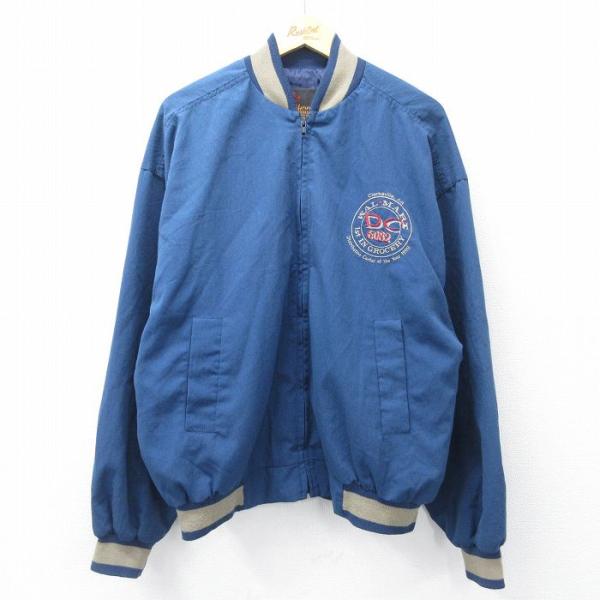 【商品番号】　our25091831【商品名】　XL★古着 長袖 ジャケット メンズ 90年代 90s WAL MART 大きいサイズ USA製 紺【メンズ参考サイズ】　XL【表記サイズ】　XL【実寸サイズ】　着丈（肩から裾）68cm　着幅...