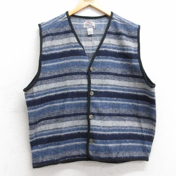 【表記サイズ】　M【実寸サイズ】　着丈（肩から裾）66cm　着幅（脇から脇）61cm　肩幅48cm【素材】　ウール65％、コットン17.7％、アクリル17.3％【程度】　A【コンディション】　全体良好【仕入先】　アメリカ【メール便】　不可