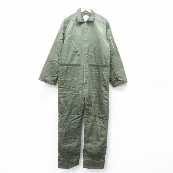 【商品番号】　ova25011581【商品名】　W44★古着 長袖 ツナギ メンズ 90年代 90s 大きいサイズ 濃緑【表記サイズ】　M【実寸サイズ】　総丈（肩から裾）161cm　着幅（脇から脇）61cm　ウエスト（腰まわり）112cm　...