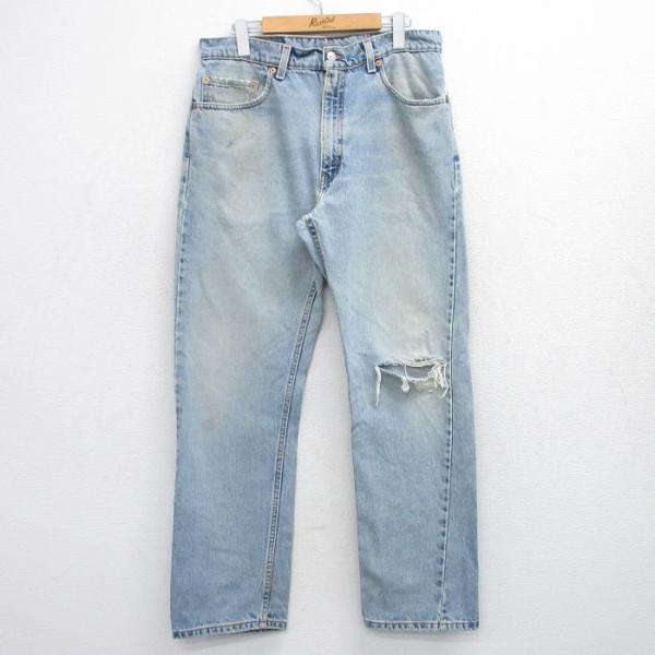 【商品番号】　pa50525101459【商品名】　W34★古着 ジーンズ リーバイス Levis 505 メンズ 00年代 00s コットン 紺 デニム【表記サイズ】　W34　L30【実寸サイズ】　ウエスト（腰まわり）86cm　レングス7...