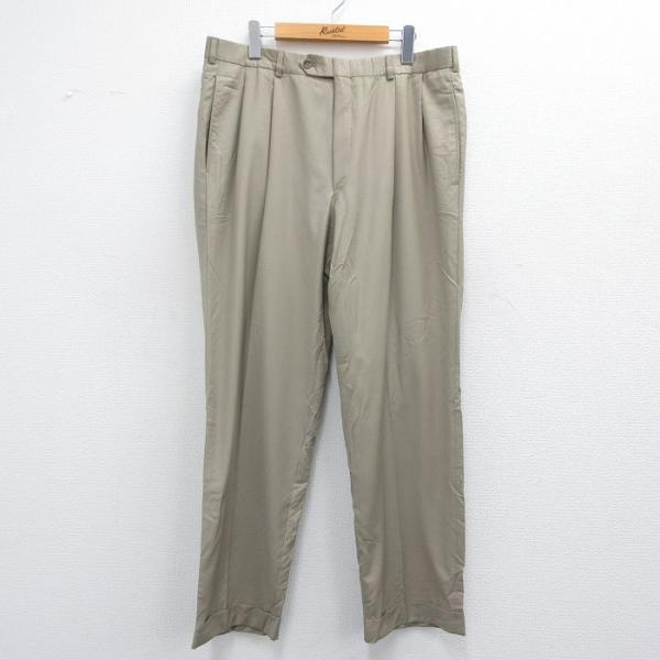 【商品番号】　par25032730【商品名】　W36★古着 ブルックスブラザーズ ブランド スラックス パンツ メンズ 00年代 00s ウール ベージュ【表記サイズ】　なし【実寸サイズ】　ウエスト（腰まわり）92cm　レングス76cm　...