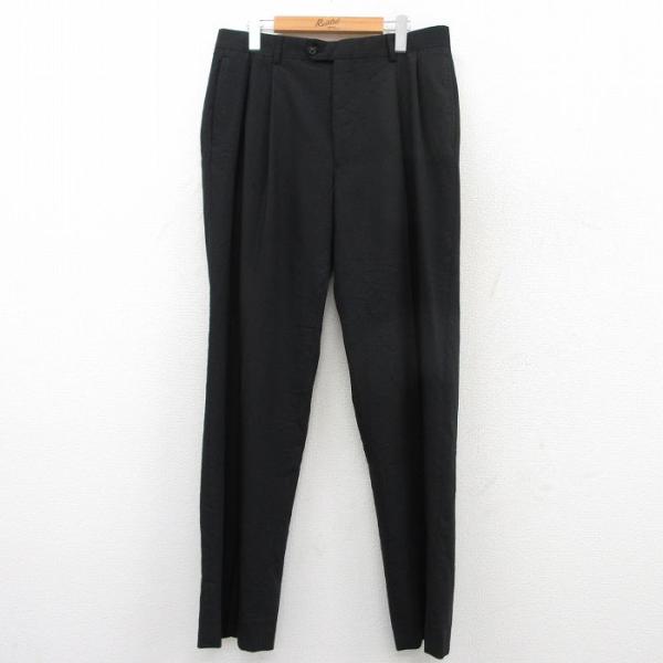 【商品番号】　par25044082【商品名】　W34★古着 JOS A BANK スラックス パンツ メンズ 黒【表記サイズ】　なし【実寸サイズ】　ウエスト（腰まわり）86cm　レングス82cm　股上（ウエストから股の付け根）30cm　ワ...
