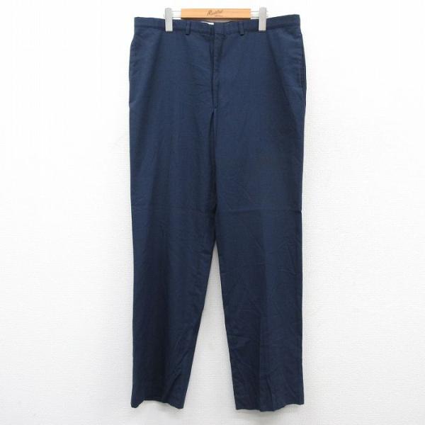 【商品番号】　par25081873【商品名】　W37★古着 HAGGAR スラックス パンツ メンズ 90年代 90s USA製 濃紺【表記サイズ】　W38　L32【実寸サイズ】　ウエスト（腰まわり）96cm　レングス81cm　股上（ウエ...