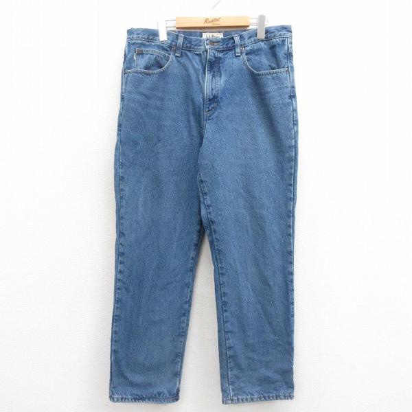 【商品番号】　par25090430【商品名】　W35★古着 エルエルビーン ジーンズ メンズ 00年代 00s コットン 紺 デニム【spe】【表記サイズ】　W36　L30【実寸サイズ】　ウエスト（腰まわり）90cm　レングス76cm　股...