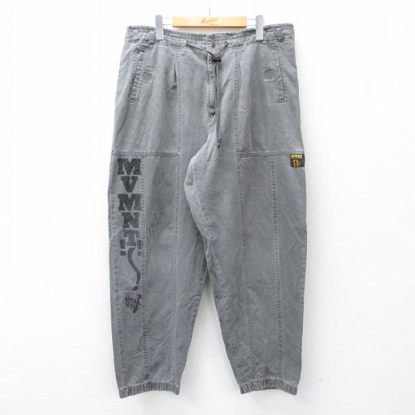 【表記サイズ】　34 M【実寸サイズ】　ウエスト（腰まわり）90cm　レングス74cm　股上（ウエストから股の付け根）32cm　ワタリ幅（股の付け根部分の幅）38cm　裾幅18cm　（ウエスト36inch　レングス29inch）【素材】　コ...