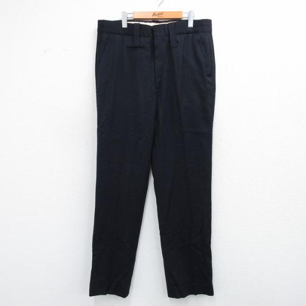 【表記サイズ】　なし【実寸サイズ】　ウエスト（腰まわり）96cm　レングス87cm　股上（ウエストから股の付け根）33cm　ワタリ幅（股の付け根部分の幅）34cm　裾幅23cm　（ウエスト38inch　レングス34inch）【素材】　ウール...