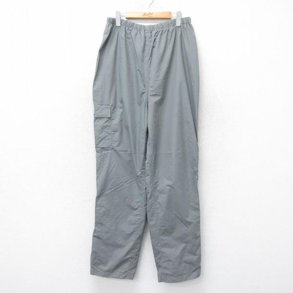 【商品番号】　pasw25063399【商品名】　W33★古着 ナイロン パンツ メンズ STEARNS グレー 内側メッシュ【表記サイズ】　L【実寸サイズ】　ウエスト（腰まわり）84cm位（58から110cm）　レングス80cm　股上（ウ...
