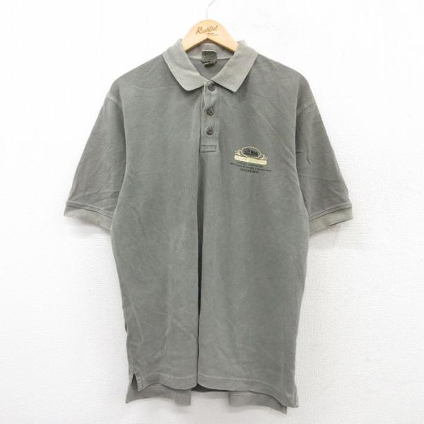 【商品番号】　shp25062180【商品名】　XL★古着 カベラス 半袖 ポロ シャツ メンズ WILLIAMS CONTRACTING 鹿の子 コットン グレー系【メンズ参考サイズ】　XL【表記サイズ】　L REG【実寸サイズ】　着丈（...