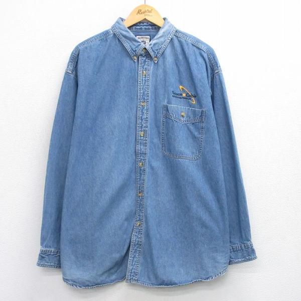 【表記サイズ】　2XL【実寸サイズ】　着丈（肩から裾）80cm　着幅（脇から脇）74cm　肩幅58cm　肩袖丈（肩から袖先）59cm　脇袖丈（脇から袖先）51cm【素材】　コットン100％【程度】　B【コンディション】　襟汚れ、汚れ、すれ【...