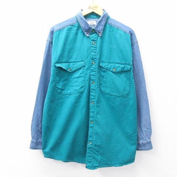 【表記サイズ】　XL【実寸サイズ】　着丈（肩から裾）75cm　着幅（脇から脇）61cm　肩幅54cm　肩袖丈（肩から袖先）55cm　脇袖丈（脇から袖先）46cm【素材】　コットン100%【程度】　A【コンディション】　全体良好【仕入先】　ア...