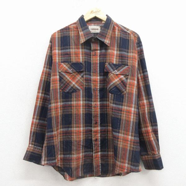 【表記サイズ】　XL【実寸サイズ】　着丈（肩から裾）76cm　着幅（脇から脇）64cm　肩幅50cm　肩袖丈（肩から袖先）58cm　脇袖丈（脇から袖先）50cm【素材】　ポリエステル65%、コットン35％【程度】　A【コンディション】　全体...