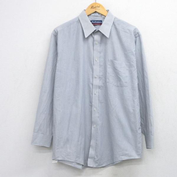 【表記サイズ】　16 1/2-32/33【実寸サイズ】　着丈（肩から裾）80cm　着幅（脇から脇）62cm　肩幅49cm　肩袖丈（肩から袖先）57cm　脇袖丈（脇から袖先）50cm【素材】　コットン55%、ポリエステル45%【程度】　A【コ...