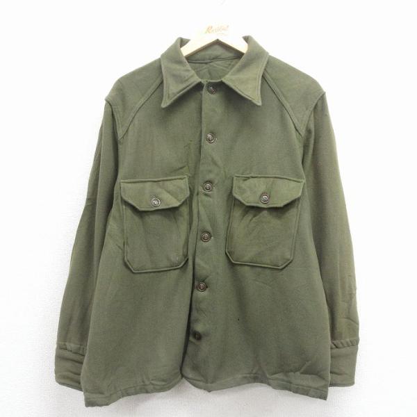 【表記サイズ】　なし【実寸サイズ】　着丈（肩から裾）67cm　着幅（脇から脇）59cm　肩幅45cm　肩袖丈（肩から袖先）54cm　脇袖丈（脇から袖先）42cm【素材】　ウール【程度】　B【コンディション】　穴【仕入先】　アメリカ【メール便...