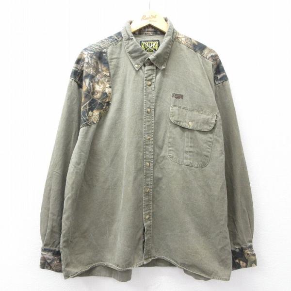 【表記サイズ】　XXL【実寸サイズ】　着丈（肩から裾）75cm　着幅（脇から脇）71cm　肩幅62cm　肩袖丈（肩から袖先）60cm　脇袖丈（脇から袖先）52cm【素材】　コットン100％【程度】　B【コンディション】　汚れ、伝線【仕入先】...