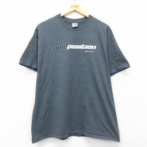【商品番号】　sksf25031181【商品名】　XL★古着 半袖 ビンテージ Tシャツ メンズ 00年代 00s レーシングカー pole position 大きいサイズ クルーネック 濃グレー 霜降り【メンズ参考サイズ】　XL【表記サイ...