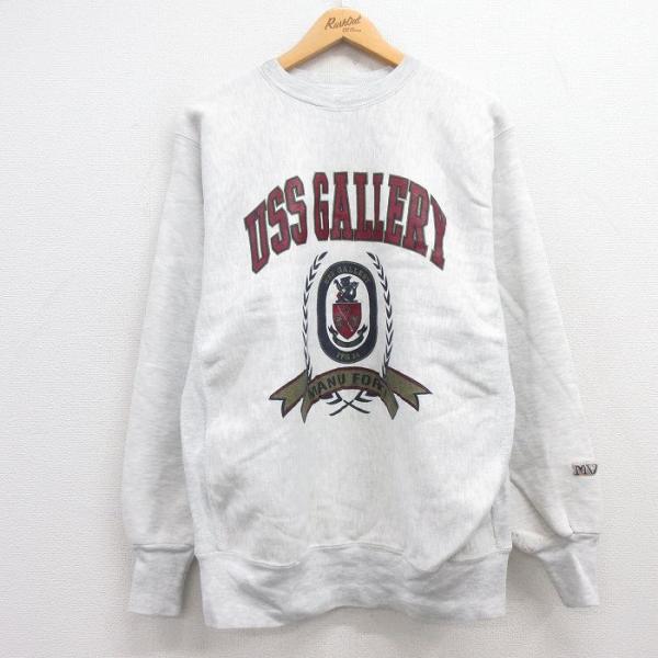 【商品番号】　swr24080561【商品名】　L★古着 MVスポーツ 長袖 スウェット メンズ 90年代 90s USS GALLERY クルーネック USA製 薄グレー 霜降り【spe】【メンズ参考サイズ】　L【表記サイズ】　L【実寸サ...