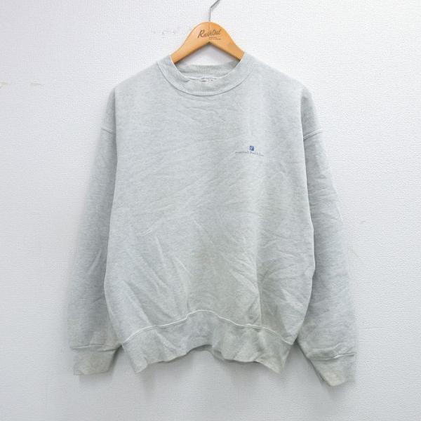 【商品番号】　swr25090172【商品名】　L★古着 フルーツオブザルーム 長袖 スウェット メンズ 90年代 90s Memorial Helth Care クルーネック USA製 薄グレー 霜降り【メンズ参考サイズ】　L【表記サイズ...