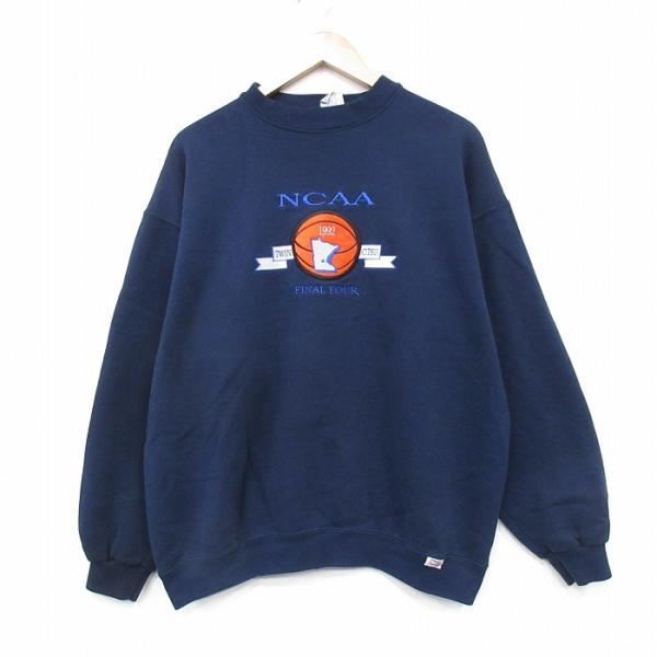 【表記サイズ】　XL【実寸サイズ】　着丈（肩から裾）67cm　着幅（脇から脇）62cm　肩幅57cm　肩袖丈（肩から袖先）52cm　脇袖丈（脇から袖先）54cm【素材】　コットン、ポリエステル【程度】　B【コンディション】　ステッチほつれ、...