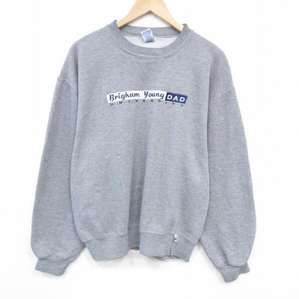 【表記サイズ】　L【実寸サイズ】　着丈（肩から裾）63cm　着幅（脇から脇）61cm　肩幅57cm　肩袖丈（肩から袖先）54cm　脇袖丈（脇から袖先）49cm【素材】　コットン45%、ポリエステル55%【程度】　B【コンディション】　汚れ【...