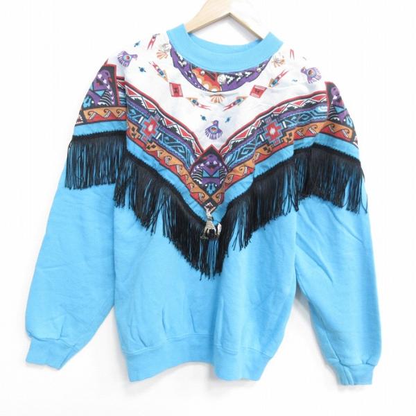 【表記サイズ】　L【実寸サイズ】　着丈（肩から裾）61cm　着幅（脇から脇）54cm　裄丈（襟中央から袖口）75cm　脇袖丈（脇から袖先）52cm【素材】　コットン50%、アクリル50%【程度】　B【コンディション】　汚れ、破れ【仕入先】　...