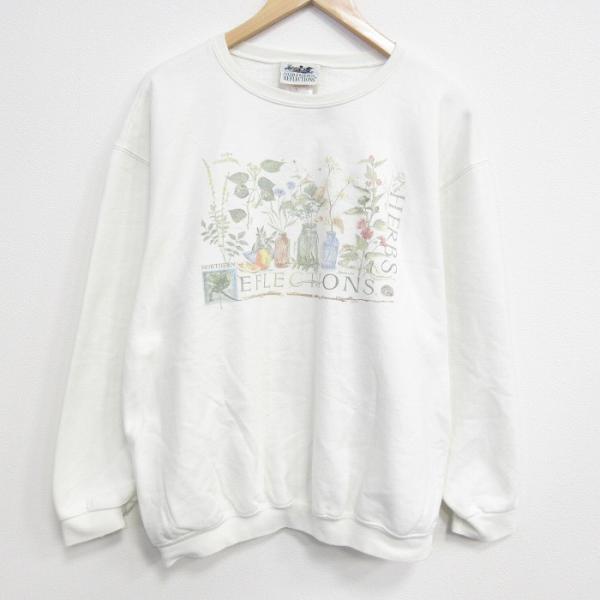 【表記サイズ】　L【実寸サイズ】　着丈（肩から裾）62cm　着幅（脇から脇）59cm　肩幅56cm　肩袖丈（肩から袖先）52cm　脇袖丈（脇から袖先）44cm【素材】　コットン50%、ポリエステル50%【程度】　A【コンディション】　汚れ【...