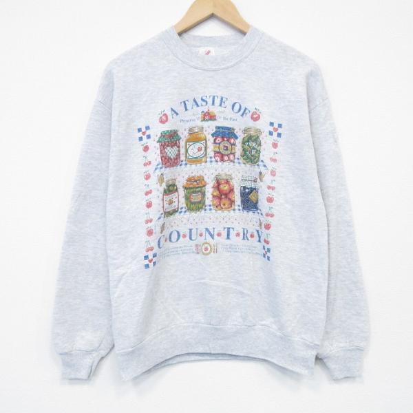 【表記サイズ】　L【実寸サイズ】　着丈（肩から裾）64cm　着幅（脇から脇）56cm　肩幅52cm　肩袖丈（肩から袖先）57cm　脇袖丈（脇から袖先）50cm【素材】　コットン50%、ポリエステル50%【程度】　B【コンディション】　汚れ【...