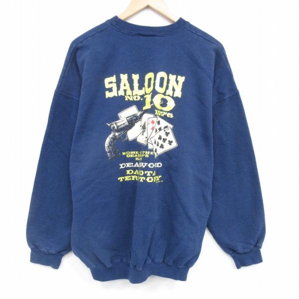 【表記サイズ】　XL【実寸サイズ】　着丈（肩から裾）70cm　着幅（脇から脇）68cm　肩幅66cm　肩袖丈（肩から袖先）52cm　脇袖丈（脇から袖先）55cm【素材】　コットン90%、ポリエステル10%【程度】　B【コンディション】　汚れ...