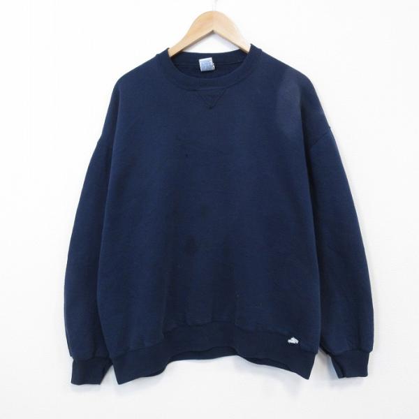 【表記サイズ】　XL【実寸サイズ】　着丈（肩から裾）65cm　着幅（脇から脇）62cm　肩幅61cm　肩袖丈（肩から袖先）53cm　脇袖丈（脇から袖先）46cm【素材】　コットン50%、ポリエステル50%【程度】　B【コンディション】　汚れ...