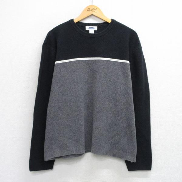 【商品番号】　swtr25092280【商品名】　XL★古着 オールドネイビー OLD NAVY 長袖 セーター メンズ 00年代 00s クルーネック グレー 霜降り他【メンズ参考サイズ】　XL【表記サイズ】　XL【実寸サイズ】　着丈（肩...