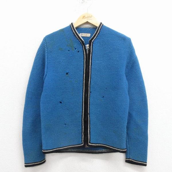 【表記サイズ】　なし【実寸サイズ】　着丈（肩から裾）59cm　着幅（脇から脇）48cm　肩幅40cm　肩袖丈（肩から袖先）61cm　脇袖丈（脇から袖先）41cm【素材】　ウール100％【程度】　C【コンディション】　穴、汚れ、ステッチほどけ...