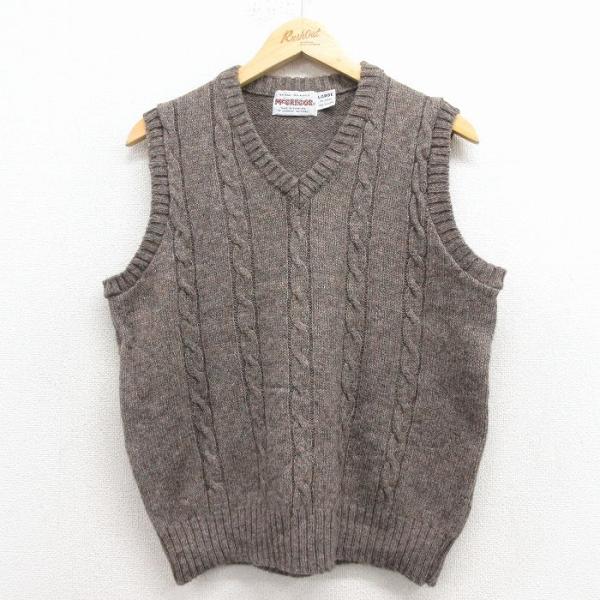 【表記サイズ】　L【実寸サイズ】　着丈（肩から裾）57cm　着幅（脇から脇）53cm　肩幅37cm【素材】　ウール70％、アクリル30％【程度】　A【コンディション】　全体良好【仕入先】　アメリカ【商品詳細】　USA製。【メール便】　不可