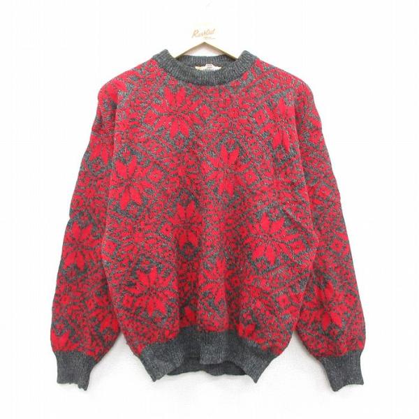 【表記サイズ】　L【実寸サイズ】　着丈（肩から裾）62cm　着幅（脇から脇）56cm　肩幅54cm　肩袖丈（肩から袖先）55cm　脇袖丈（脇から袖先）55cm【素材】　アクリル70％、ウール30％【程度】　A【コンディション】　全体良好【仕...