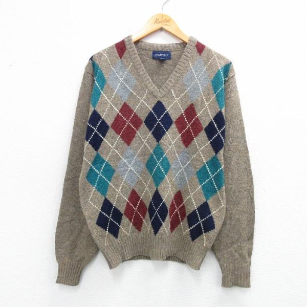 【表記サイズ】　L【実寸サイズ】　着丈（肩から裾）67cm　着幅（脇から脇）53cm　肩幅44cm　肩袖丈（肩から袖先）65cm　脇袖丈（脇から袖先）51cm【素材】　アクリル85％、ウール15%【程度】　A【コンディション】　全体良好【仕...