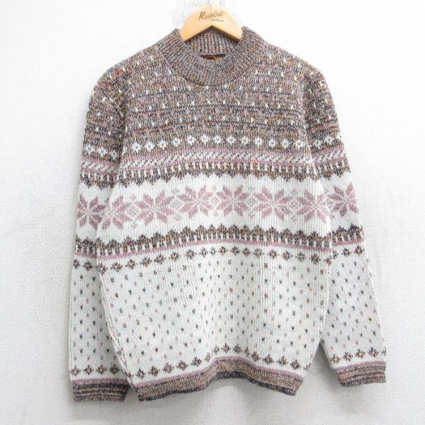 【表記サイズ】　L【実寸サイズ】　着丈（肩から裾）63cm　着幅（脇から脇）48cm　肩幅41cm　肩袖丈（肩から袖先）58cm　脇袖丈（脇から袖先）40cm【素材】　アクリル80％、ポリエステル20％【程度】　A【コンディション】　全体良...