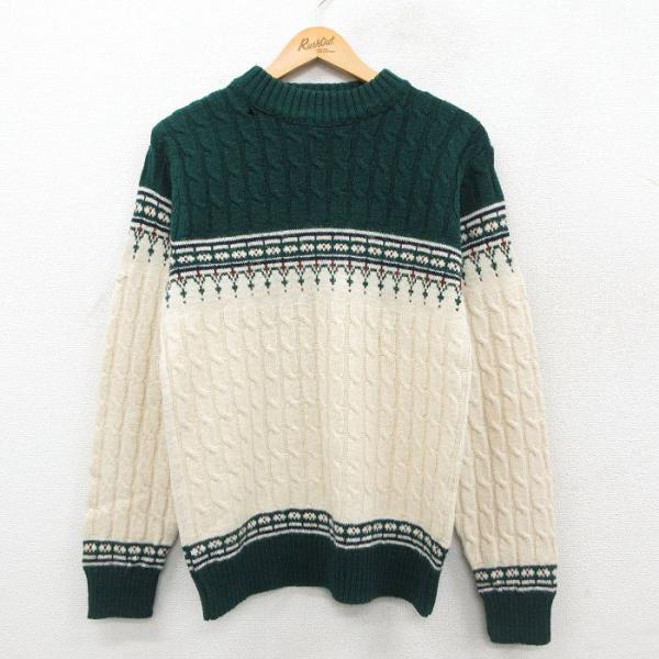 【表記サイズ】　M【実寸サイズ】　着丈（肩から裾）66cm　着幅（脇から脇）46cm　肩幅43cm　肩袖丈（肩から袖先）67cm　脇袖丈（脇から袖先）55cm【素材】　アクリル100％【程度】　B【コンディション】　穴【仕入先】　アメリカ【...